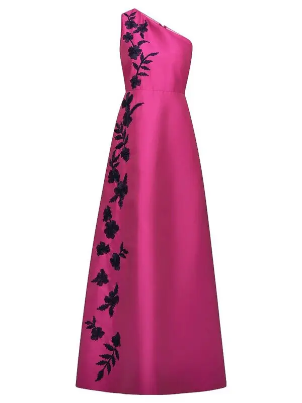KAY UNGER Madelyn Embroidered A-line Gown - Aster