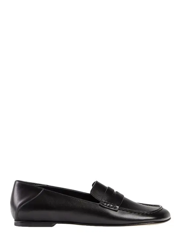 Dear Frances Drew Leather Penny Loafers - Black
