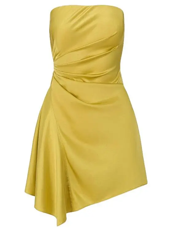 Staud Adriana Silk Mini Dress - Citron