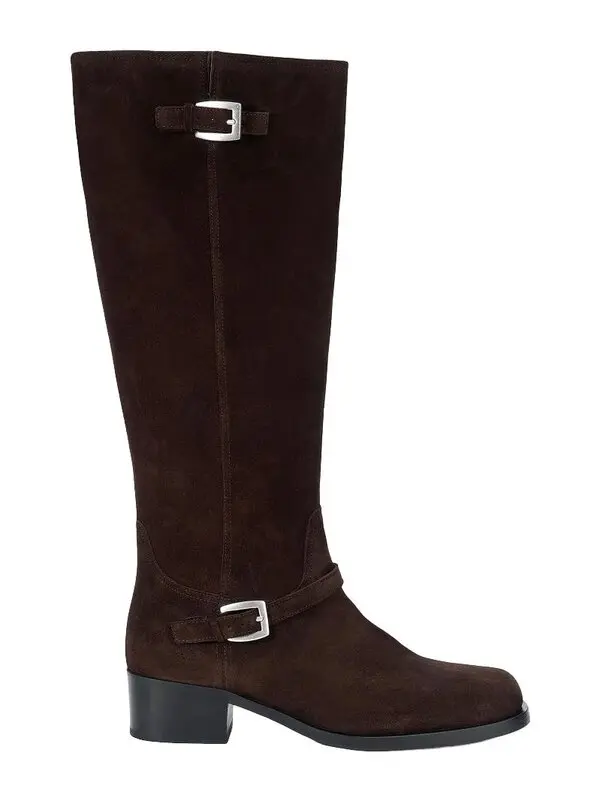 Staud Brooklyn 50mm Suede Boots - Espresso