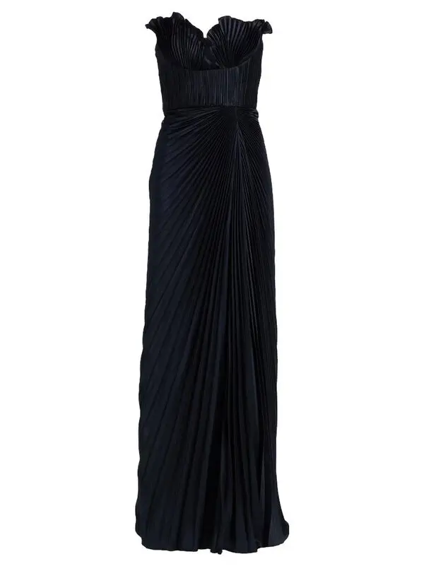 AMUR Kaylani Pleated Gown - Navy