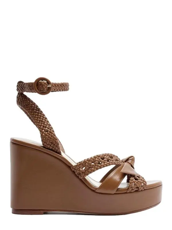 ALEXANDRE BIRMAN Suelita 100mm Woven Raffia Platform Wedges - Espresso