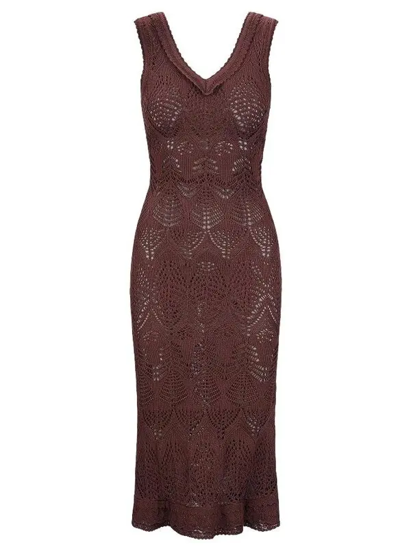 Staud Roan Crochet Midi-dress - Root