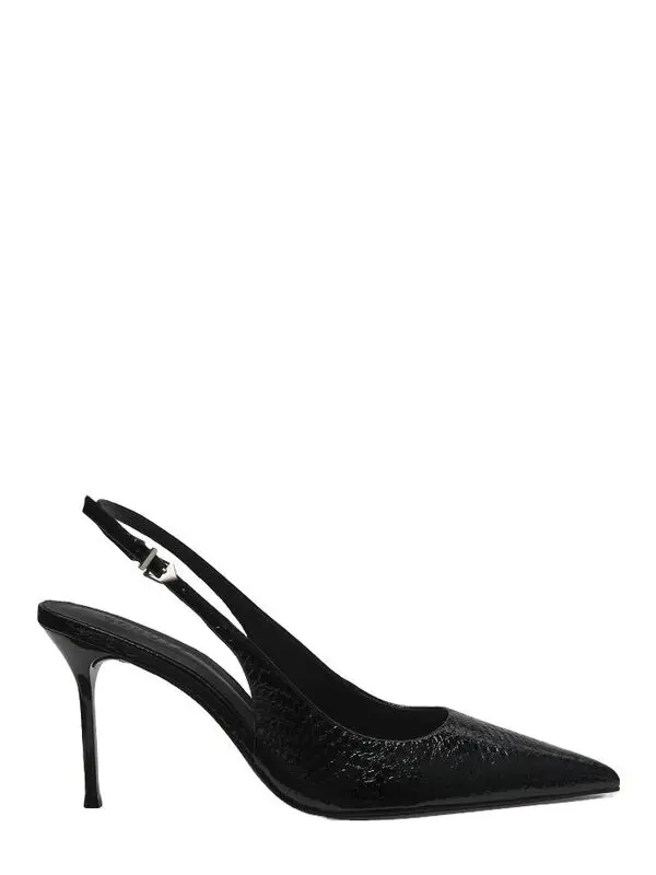 Schutz Paola 90mm Snake-embossed Leather Slingback Pumps - Black