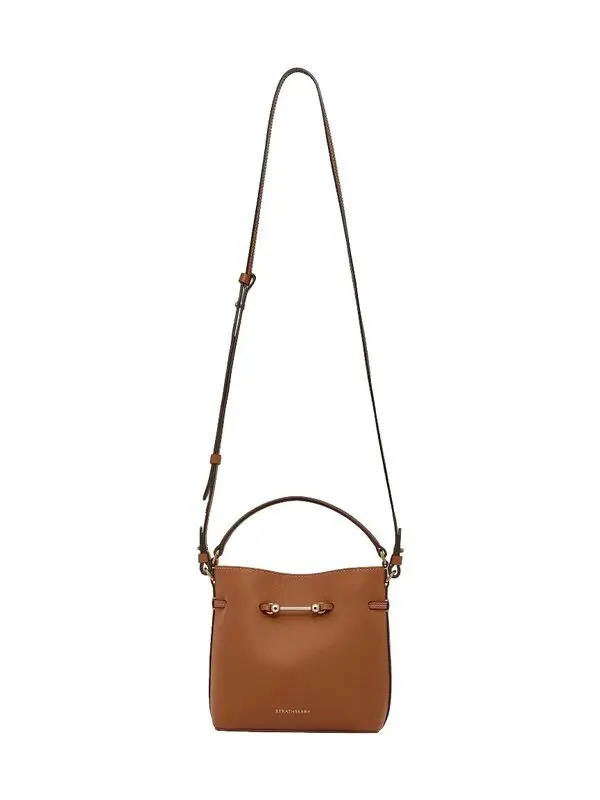 Strathberry Corda Mini Leather Bucket Bag - Chestnut