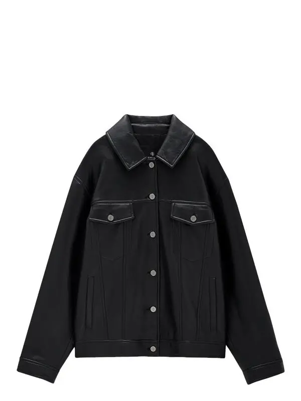 ANINE BING Rory Leather Jacket - Black