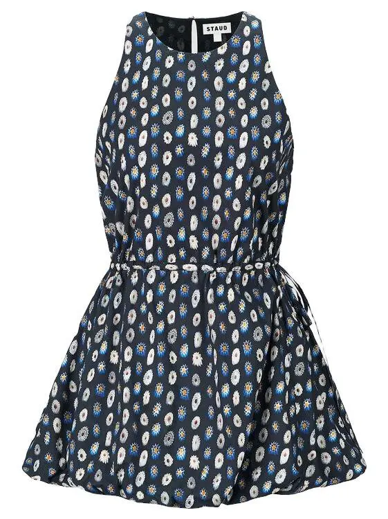 Staud Molly Cotton Bubble-hem Mini Dress - Glasswork