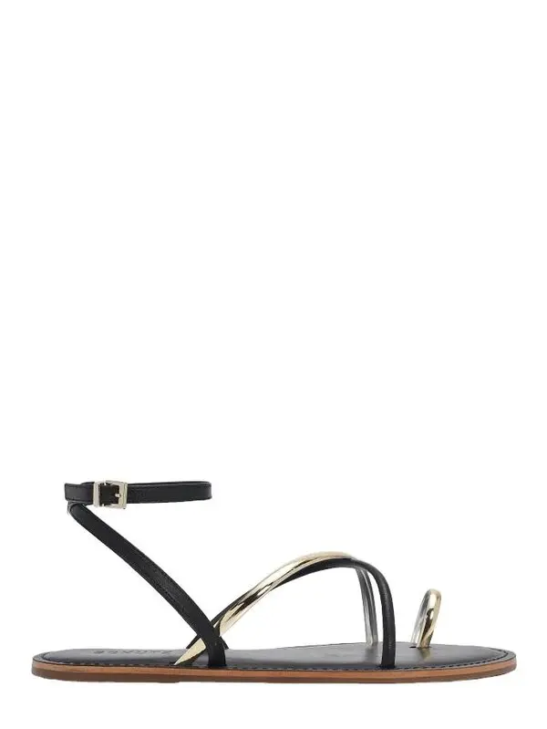 Schutz Valeria Leather Sandals - Black