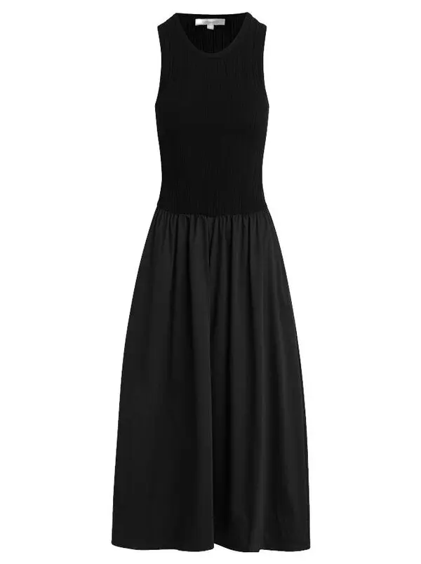 FAVORITE DAUGHTER The Lennon Ribbed Midi-dress - Black