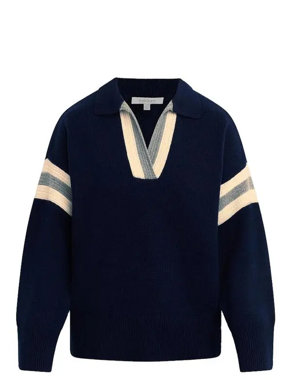 FAVORITE DAUGHTER The Grace Wool-cotton Sweater - Navy Multi