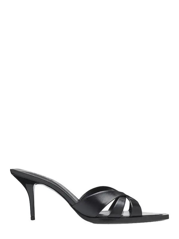 Schutz Keefa Leaf 75mm Leather Mules - Black