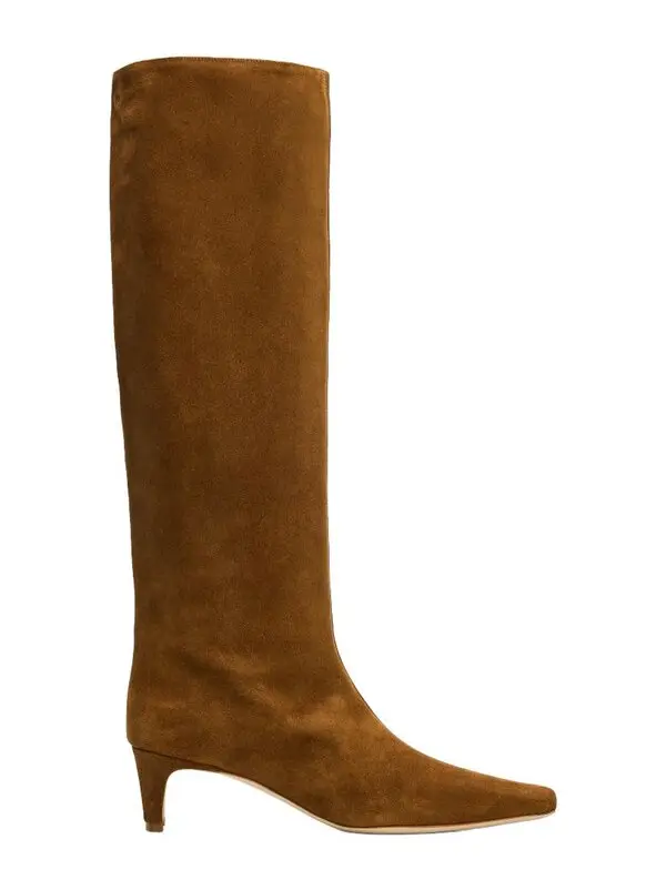 Staud Wally Suede Boots - Cigar
