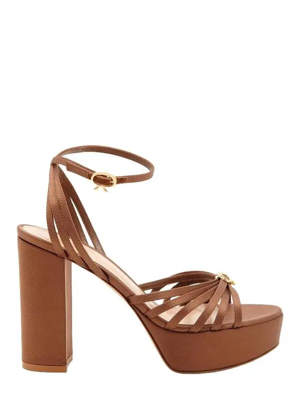 GIANVITO ROSSI 100mm Crepe Satin Platform Sandals - Texas