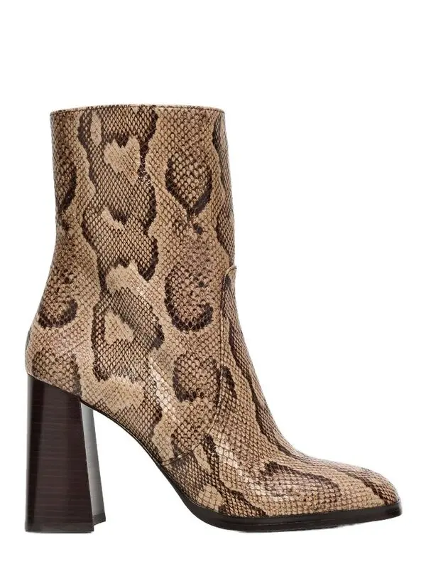 STUART WEITZMAN Vera Zip Snake-embossed Leather Booties - Red