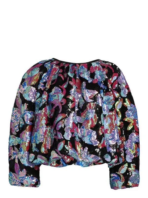 16Arlington Lights On Relaxed Fit Sequined Polin Top - Multi