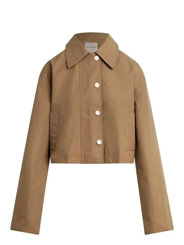 FAVORITE DAUGHTER The Rue Cotton-blend Crop Jacket - Khaki