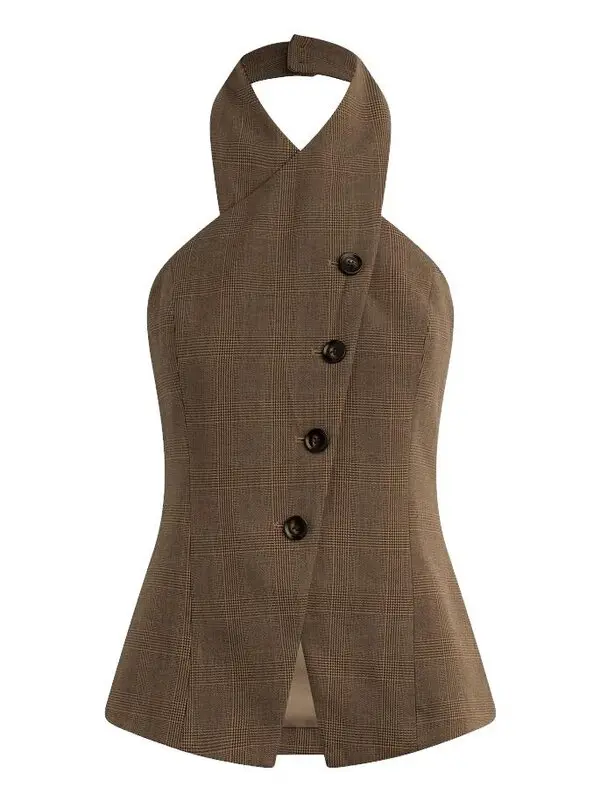 FAVORITE DAUGHTER The Crossover Glen Check Vest - Java Plaid