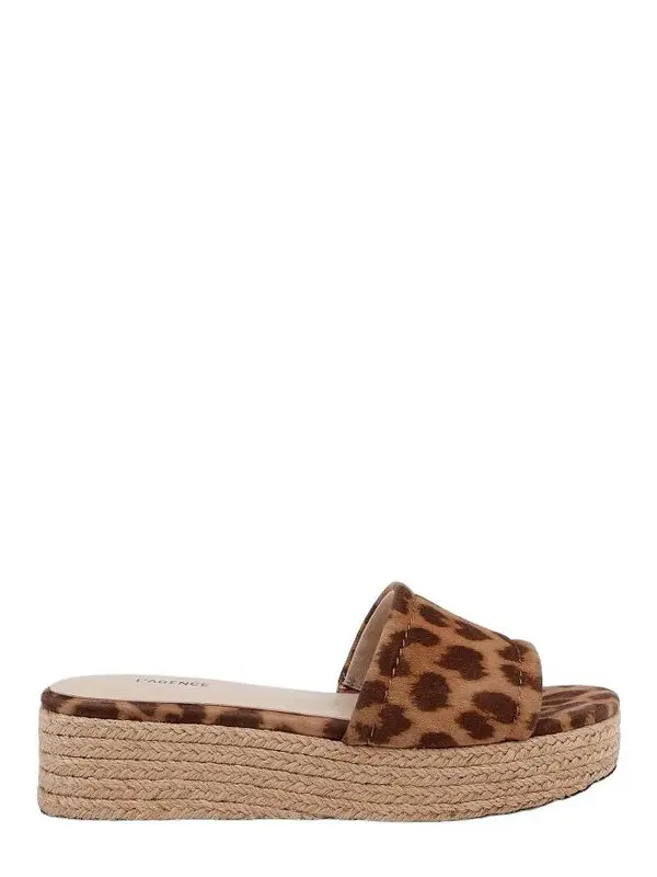 L'Agence Ramani 50mm -print Suede Espadrille Sandals - Leopard