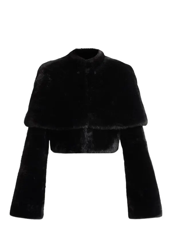 ET OCHS Vlad Faux-fur Crop Jacket - Black