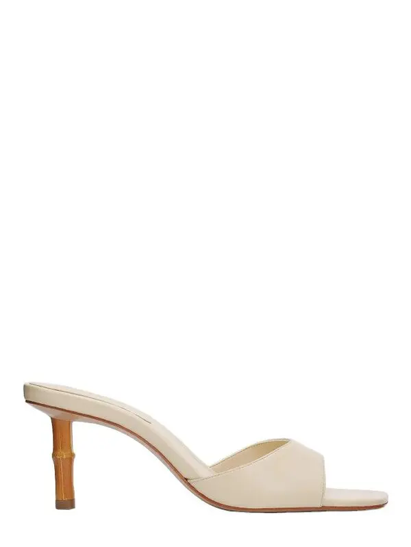 Schutz Leena 75mm Bamboo-heel Leather Mules - Egg Shell