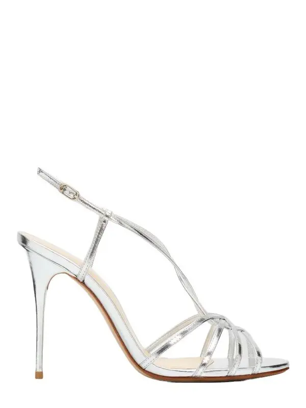 ALEXANDRE BIRMAN Kim 100mm Strappy Leather Sandals - Silver