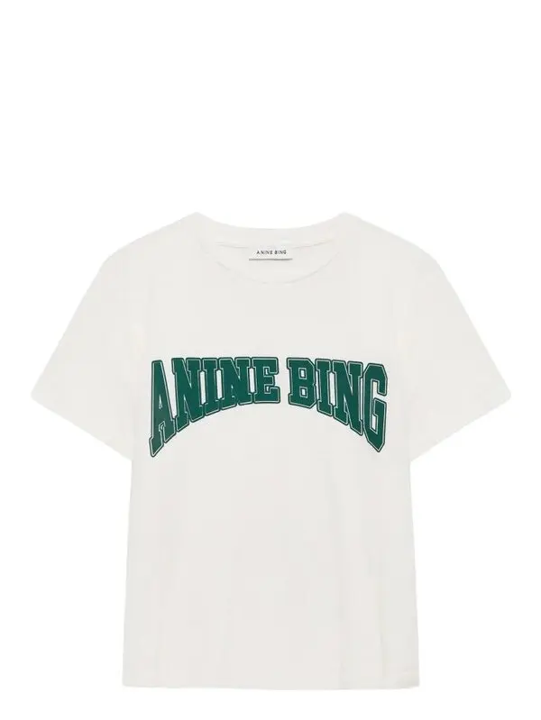 ANINE BING Shelley Cotton Crop T-shirt - Ecru
