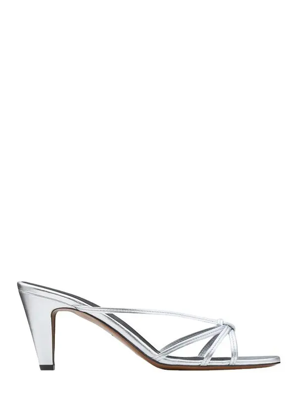 NEOUS Motha 65mm Metallic Leather Sandals - Silver