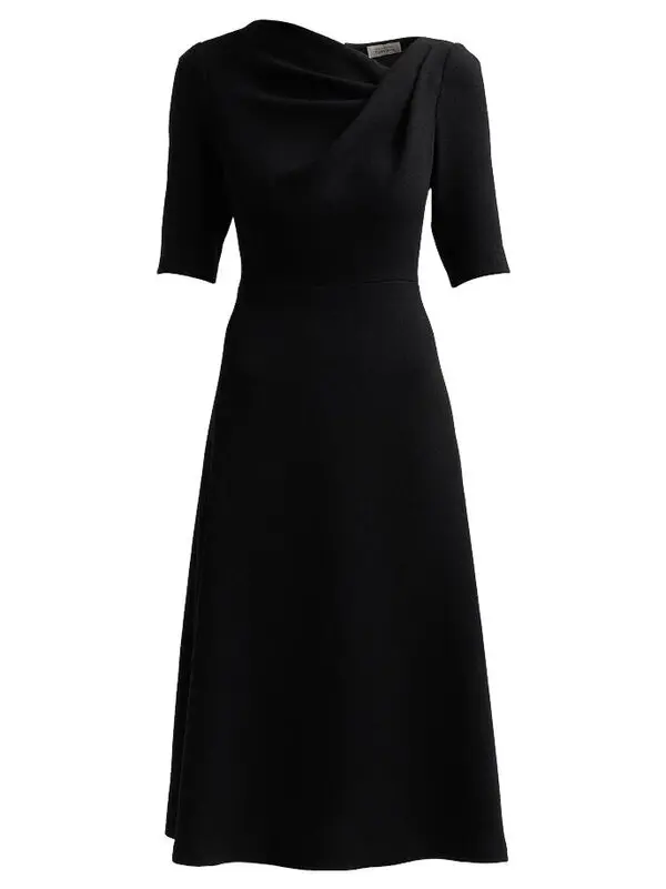 Rickie Freeman For Teri Jon Crêpe Asymmetric A-line Cocktail Dress - Black