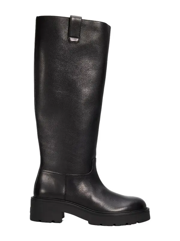 STUART WEITZMAN Ren Knee-high Lug Sole Leather Boots - Black