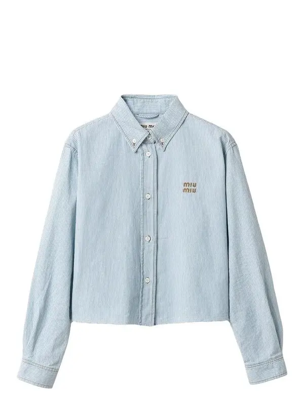 Miu Miu Striped Chambray Shirt - Blue