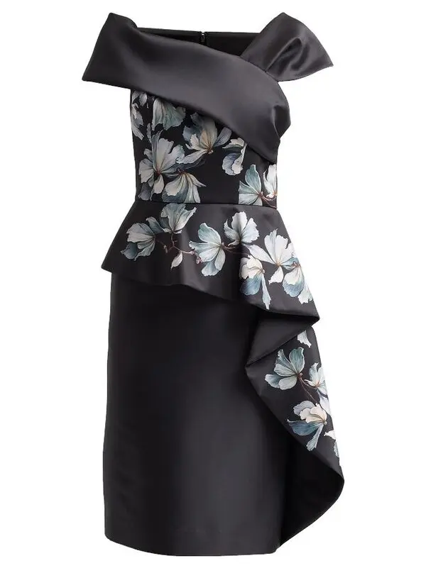 Rickie Freeman For Teri Jon Placet Print Mikado Cocktail Dress - Black Multi