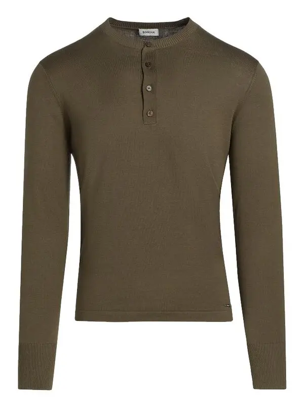 Simkhai Dolton Silk-cotton Henley - Sage
