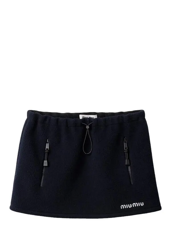 Miu Miu Fleece Miniskirt - Blue