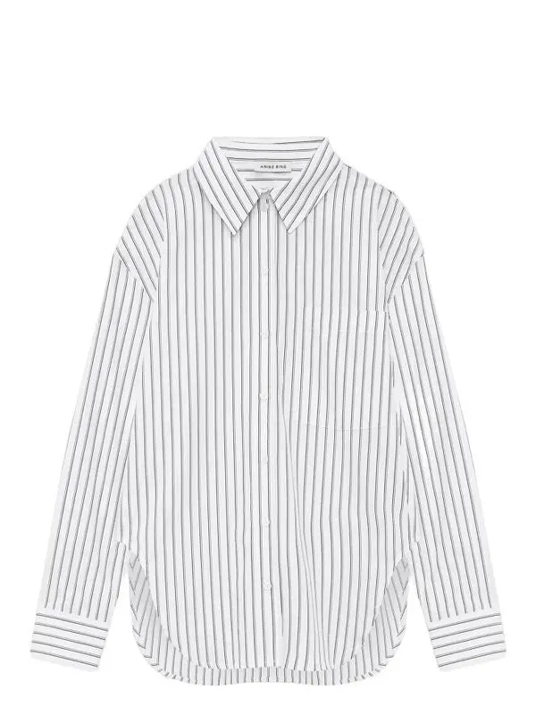 ANINE BING Scott Striped Cotton Shirt - Multi