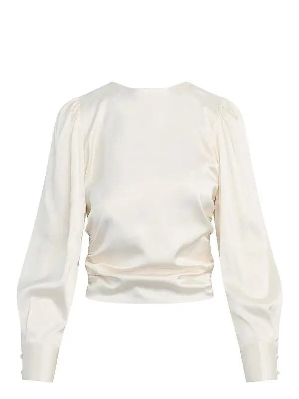 Joe's Jeans The Marie Tie-back Satin Blouse - Ecru