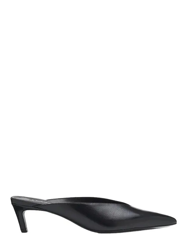 Schutz Loren Mid 90mm Leather Stiletto Mules - Black