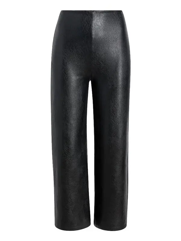 Commando Faux-leather Cropped Wide-leg Pants - Black