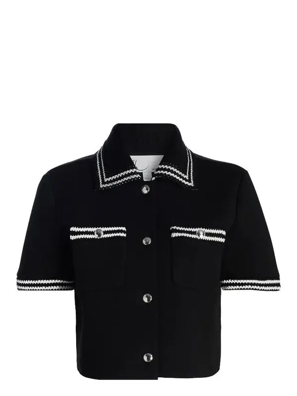DH New York Adeline Knit Bowling-style Top - Black Combo