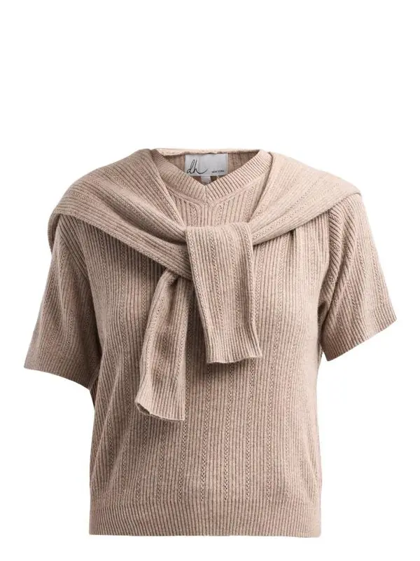 DH New York Jean Layered Knit Top - Sleet