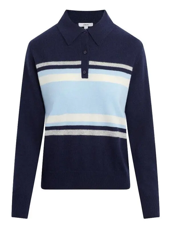 Joe's Jeans The Long Sleeve Cashmere Polo Sweater - Navy