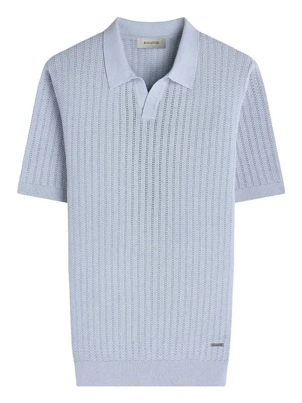 Bugatchi Johnny Collar Cotton-silk Polo Shirt - Ice