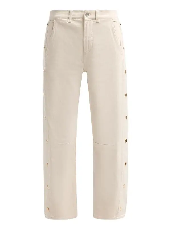 LE JEAN Frankie Studded Barrel-leg Jeans - Bone