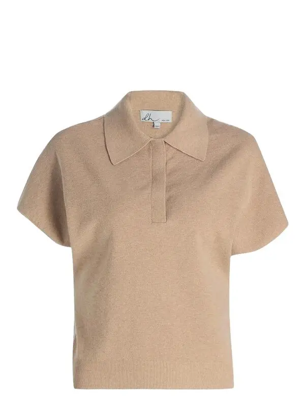 DH New York Dasha Cotton-cashmere Polo Top - Sable