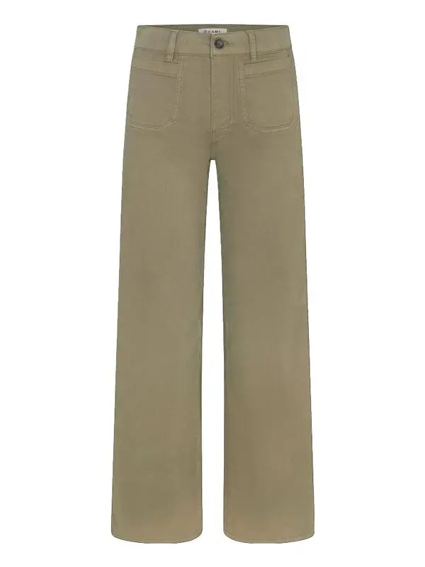 FRAME Le Slim Palazzo Cotton-blend Wide-leg Jeans - Grasshopper