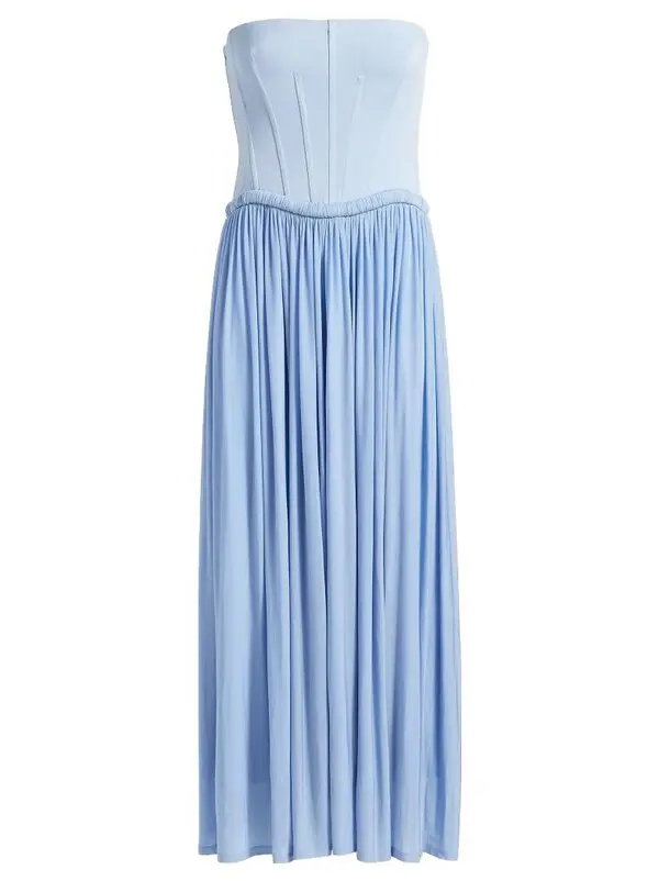 Simkhai Adalys Corset Ruched Maxi Dress - Tidepool