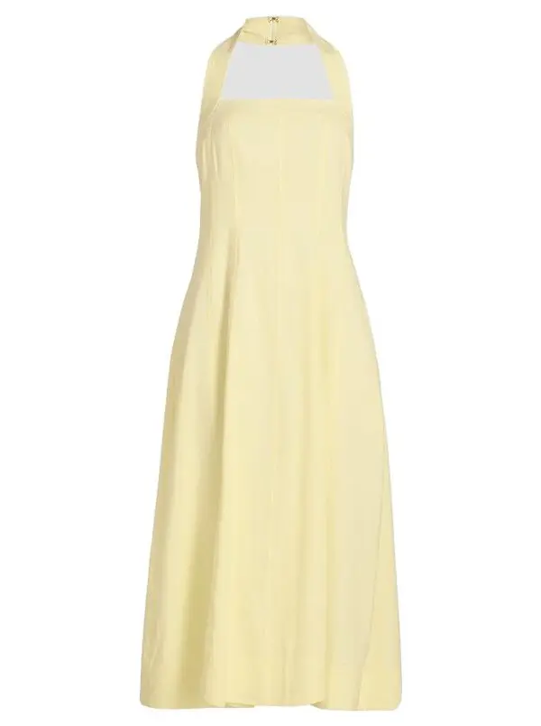 A.L.C. Elinor Linen-blend Midi-dress - Light Canary