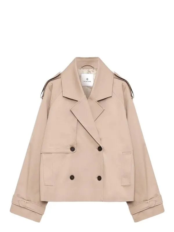 ANINE BING Rickie Crop Trench Coat - Beige