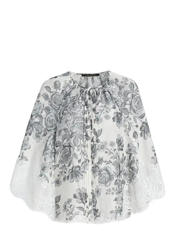 Kobi Halperin Paloma Floral Lace-trim Blouse - Ivory Multi