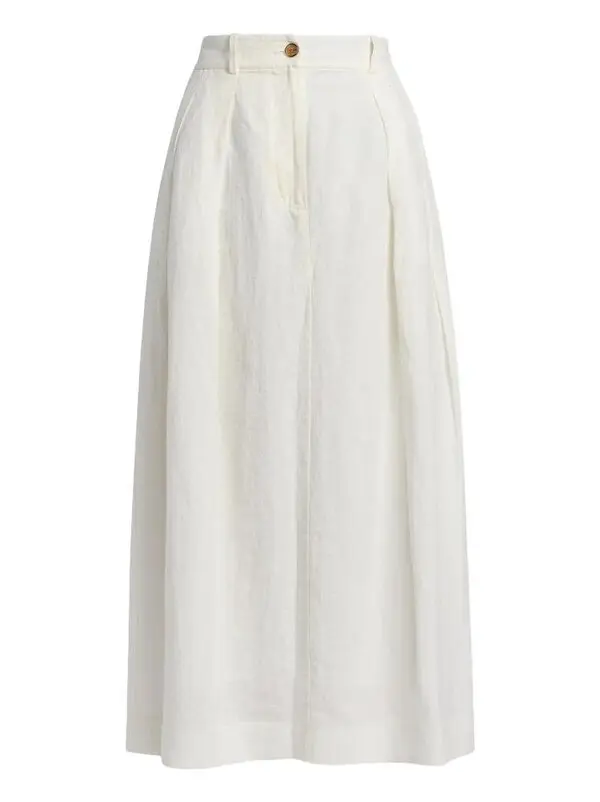 Jenni Kayne Annabel Linen Midi-skirt - Ivory