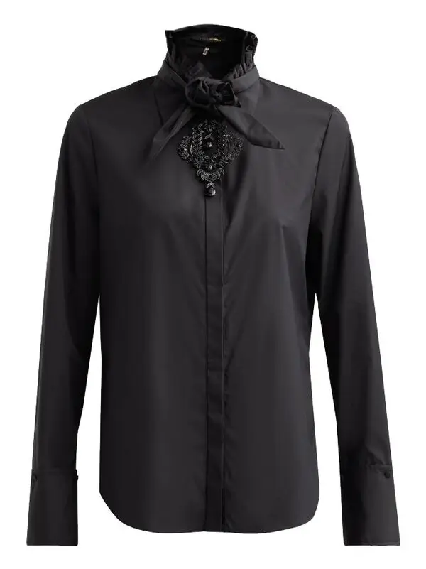Kobi Halperin Rocco Embellished Tie Blouse - Black